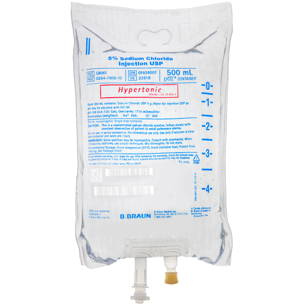 5% Sodium Chloride Injection USP (Hypertonic), 500 mL